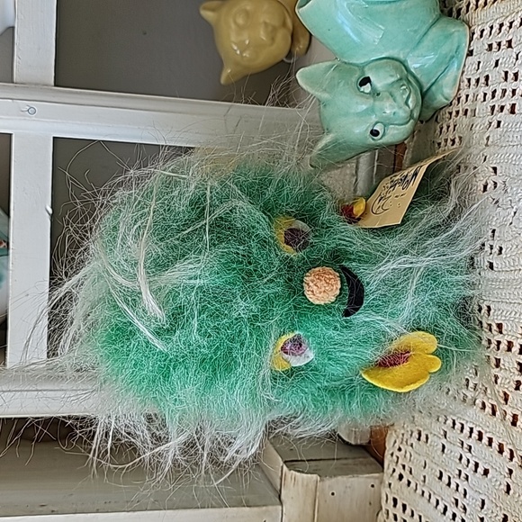 Source Unknown | Accents | Fuzzy Wuzzy Green Good Luck Monster | Poshmark
